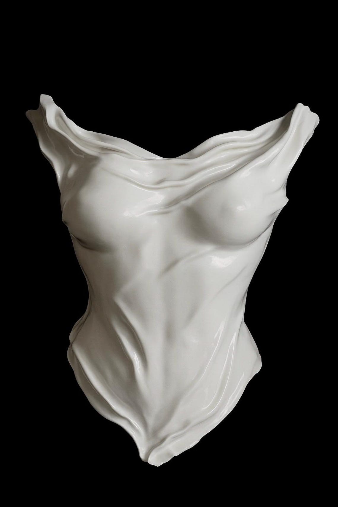 Sculpture Corset, White Sculptural Bustier, Snow Queen Costume, Winter ...