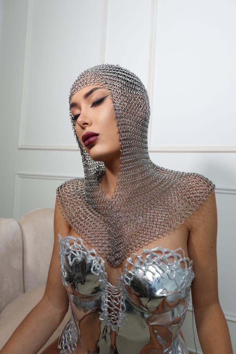 Chainmail Headpiece, Medieval Hood & Cowl Jewelry, Armor Body Jewelry ...