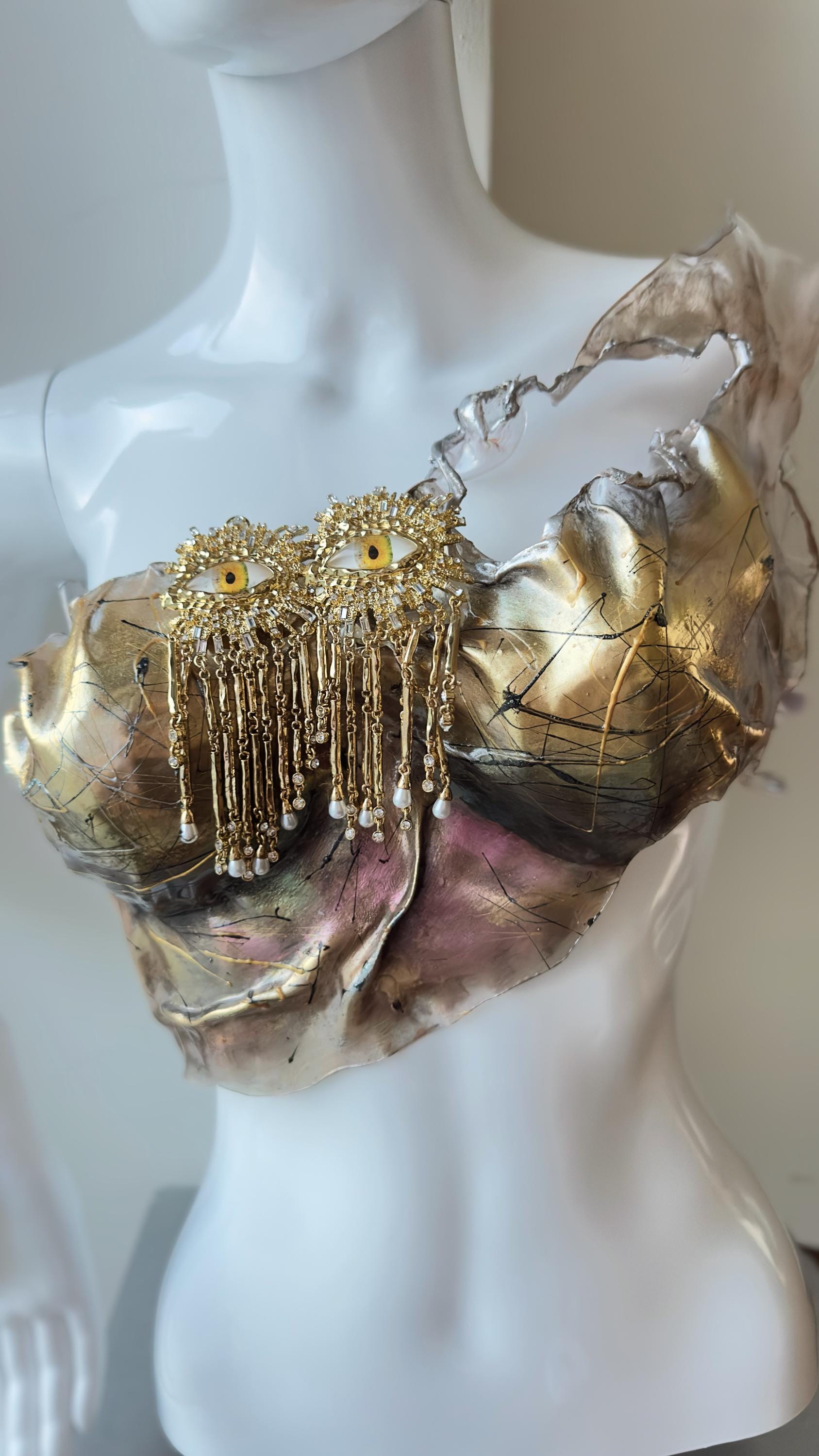Gold Armor Custom Made Corset Bustier Top Exclusive Art Artistic - Etsy