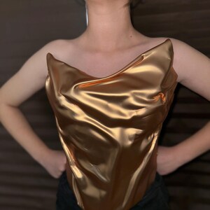 Gold Armor Matte Custom Corset Bustier Top, Breastplate Armor Costumes ...