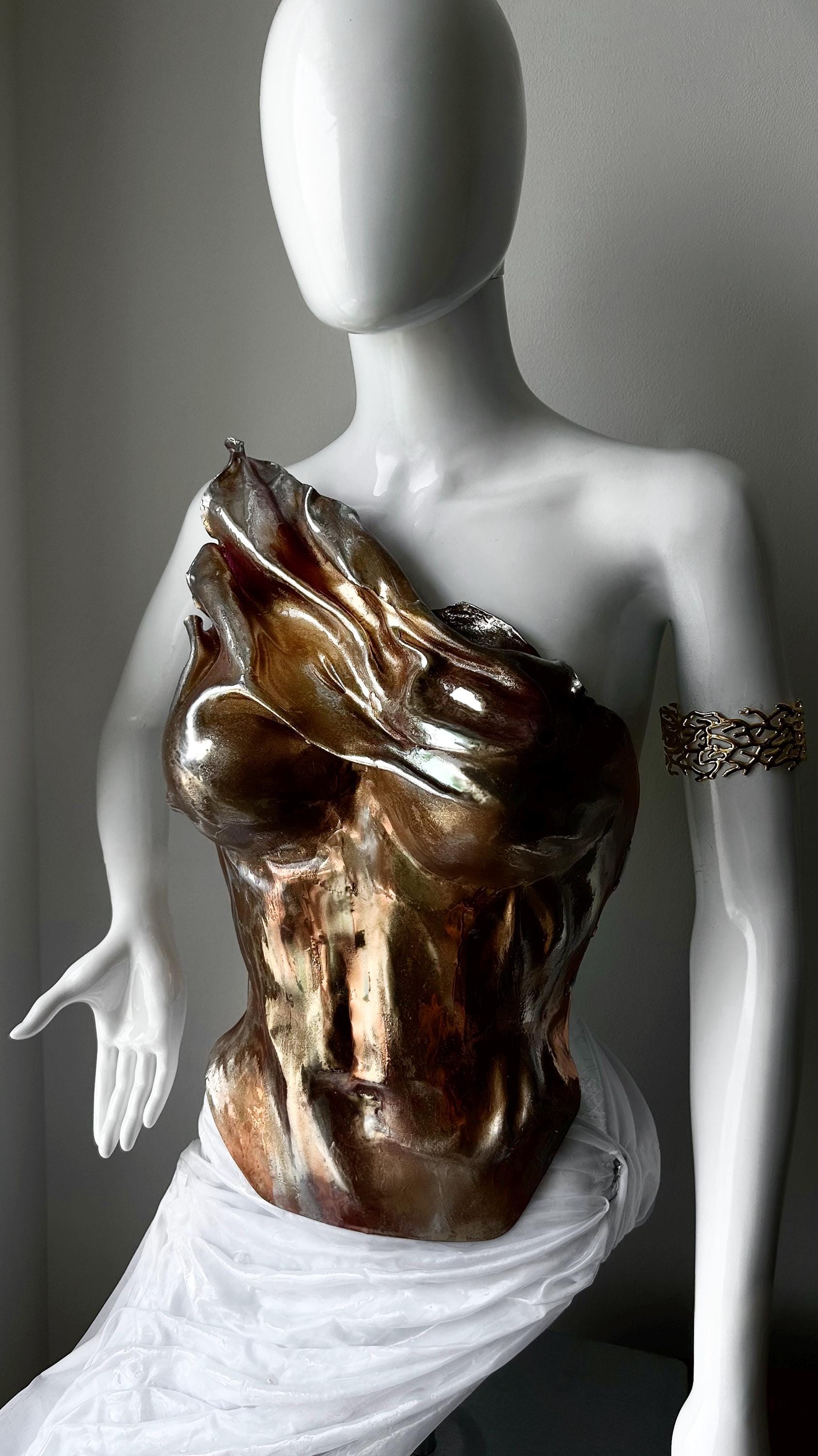 Ancient Bronze Bustier Corset, Copper Custom Handmade Breastplate ...