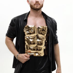 Mens Golden Armor Corset, Christmas Cuirass Breastplate, Gay New Year ...