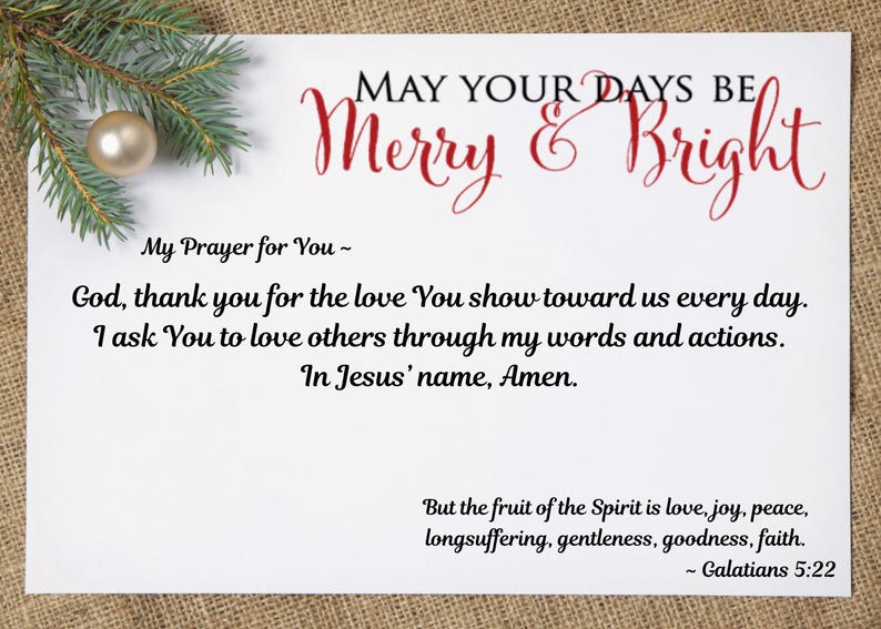 13 Printable Christmas Prayer Cards | Scripture Card | Christmas ...