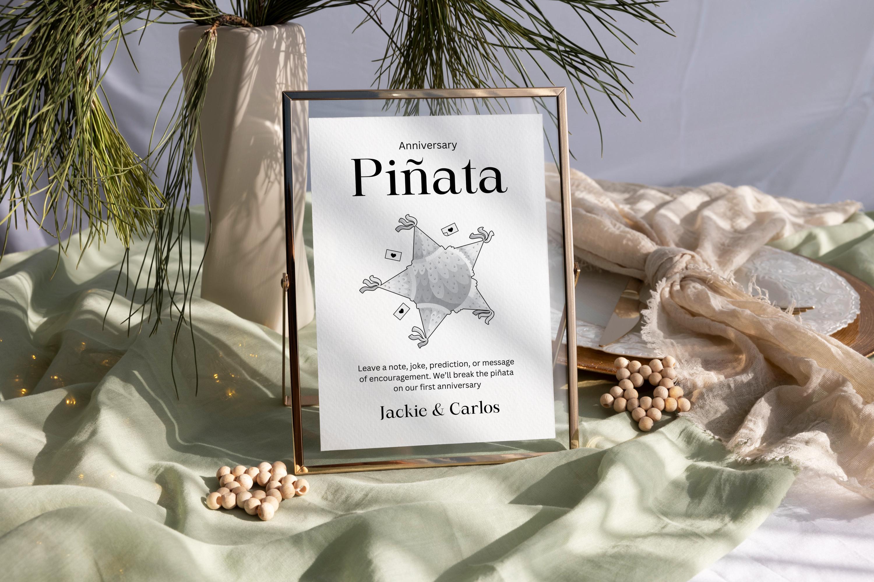 8x10 Piñata Table Sign Template, Piñata Decor Wedding, Fun Wedding ...