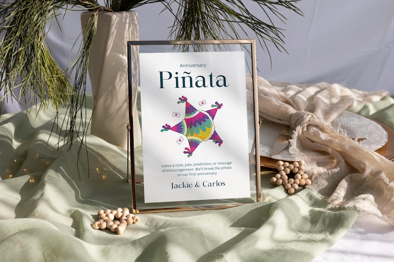 5x7 Piñata Table Sign Template, Minimalist Printable Table Sign ...