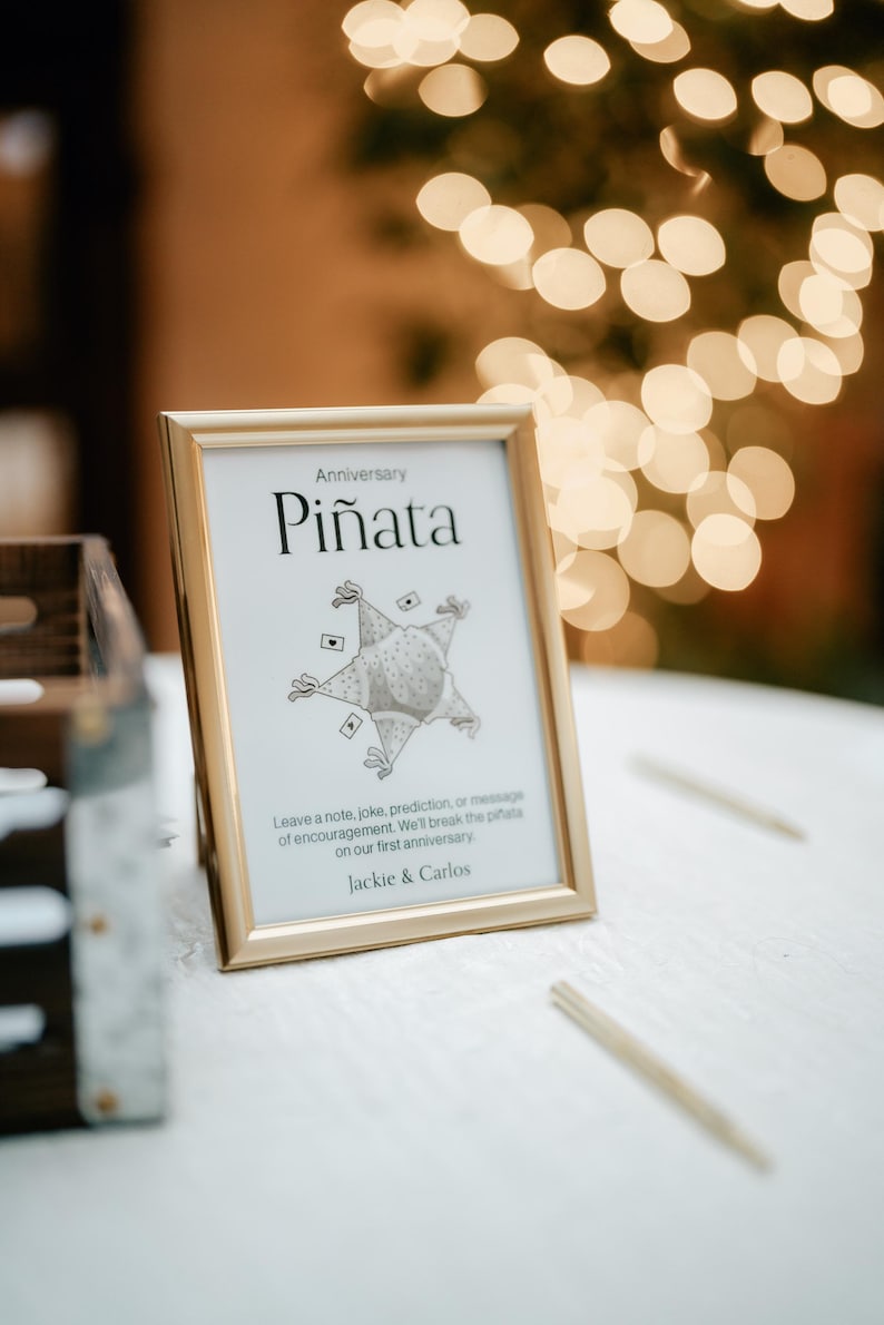8x10 Piñata Table Sign Template Variant, Minimalist Printable Table ...