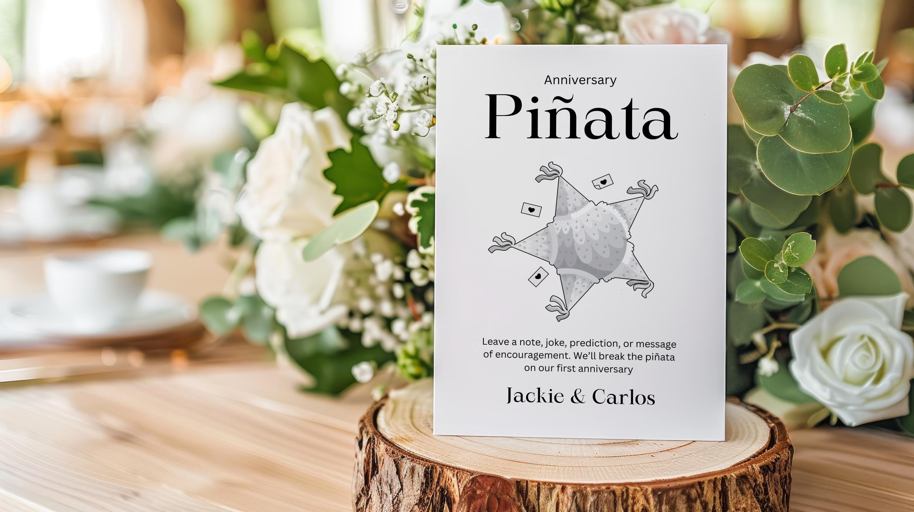 8x10 Piñata Table Sign Template, Piñata Decor Wedding, Fun Wedding ...