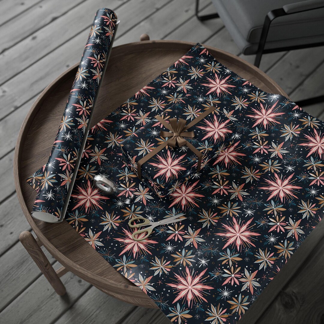 Christmas Starburst Wrapping Papers Retro Mid Century Modern Holiday ...