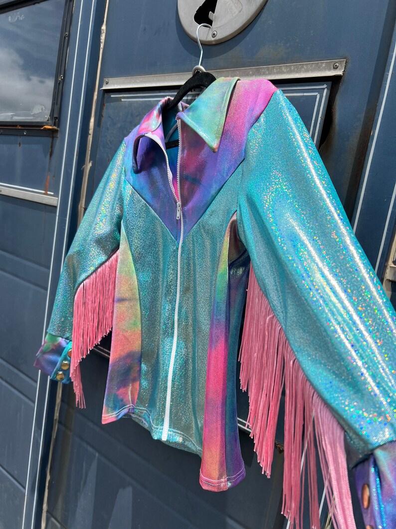 Seafoam Sparkly Rodeo Shirt With Full Separating Front Zipper and Snap ...