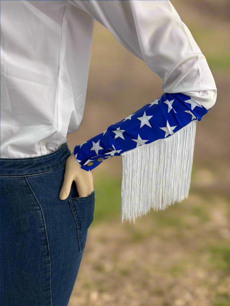 Western Style Snap Cuff Gauntlet Sleeve Covers With Fringe (adult Size ...