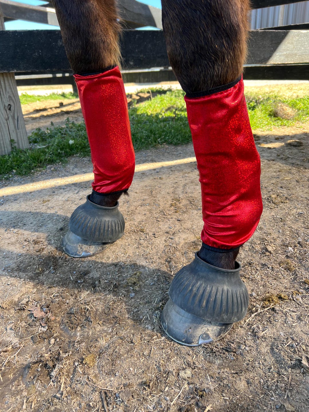 Red Sparkly Jewel Spandex Horse Sport Boot Covers - Stretchy, (sold in ...