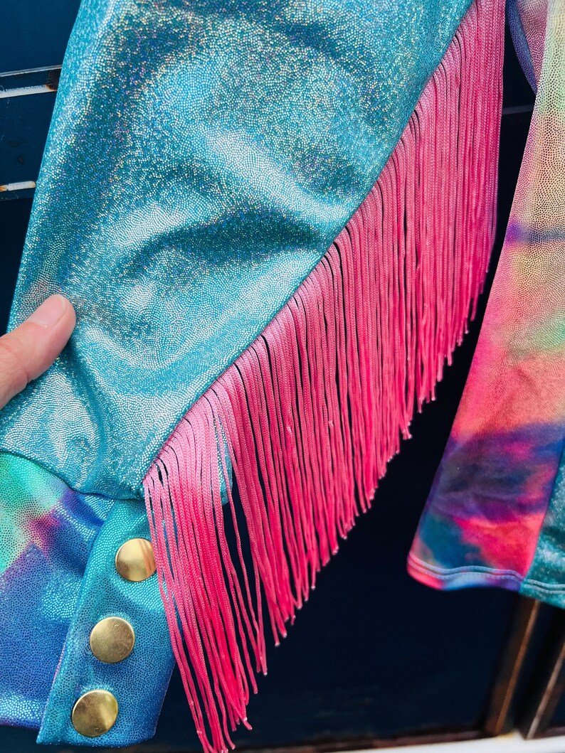 Seafoam Sparkly Rodeo Shirt With Full Separating Front Zipper and Snap ...