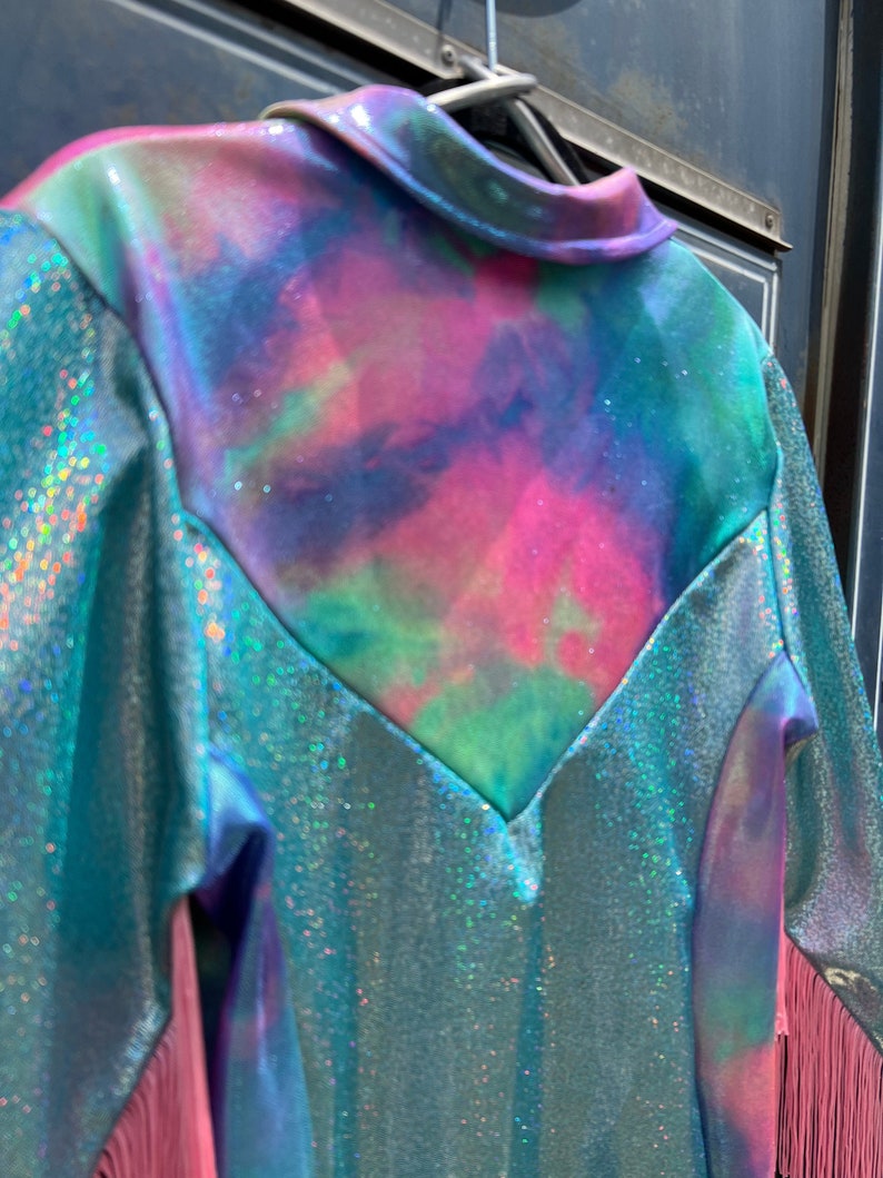 Seafoam Sparkly Rodeo Shirt With Full Separating Front Zipper and Snap ...