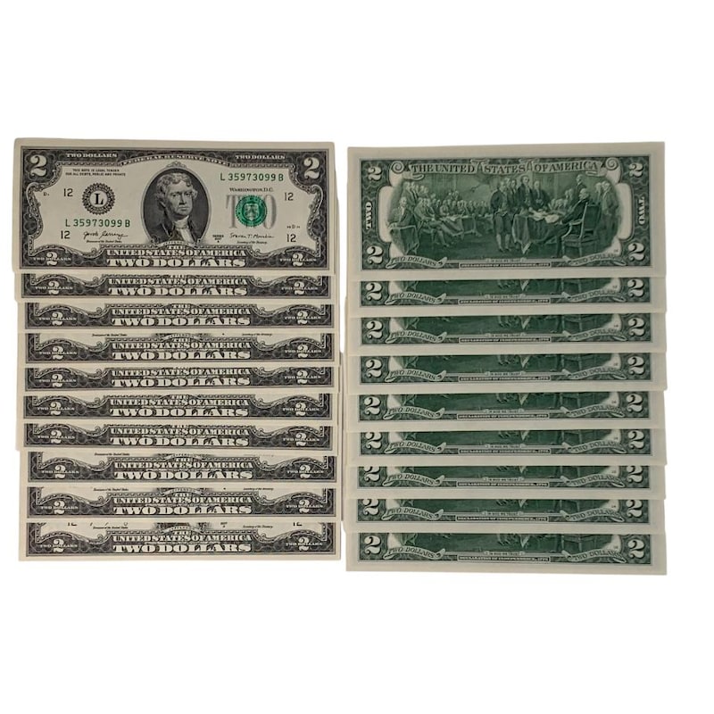 2 Dollar Bill - Etsy