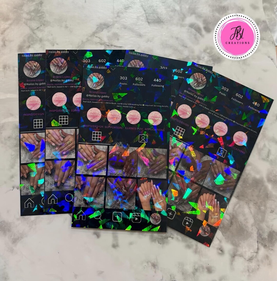 Personalized Insta Cards /business Cards/holographic Cards - Etsy
