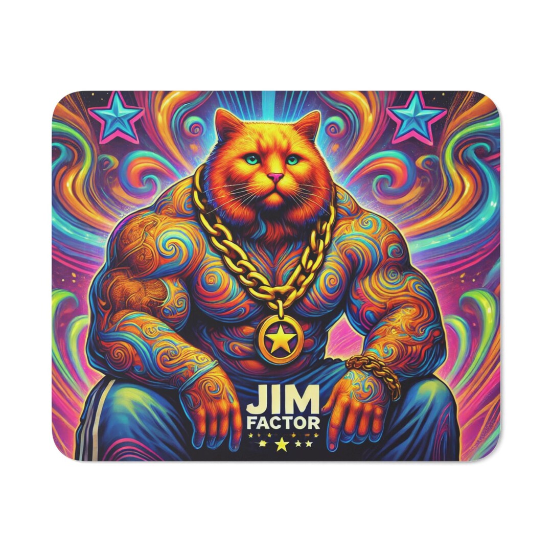 Desk Mouse Pad Jim Factor-muscle Cat - Etsy