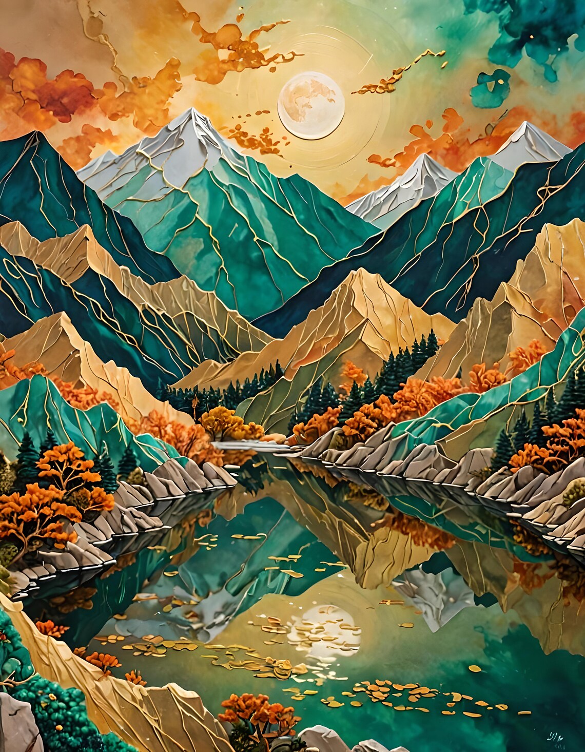 Beautiful Kintsugi Landscape Collection | Digital Download | Digital Print | 5 Images | JPEG ...