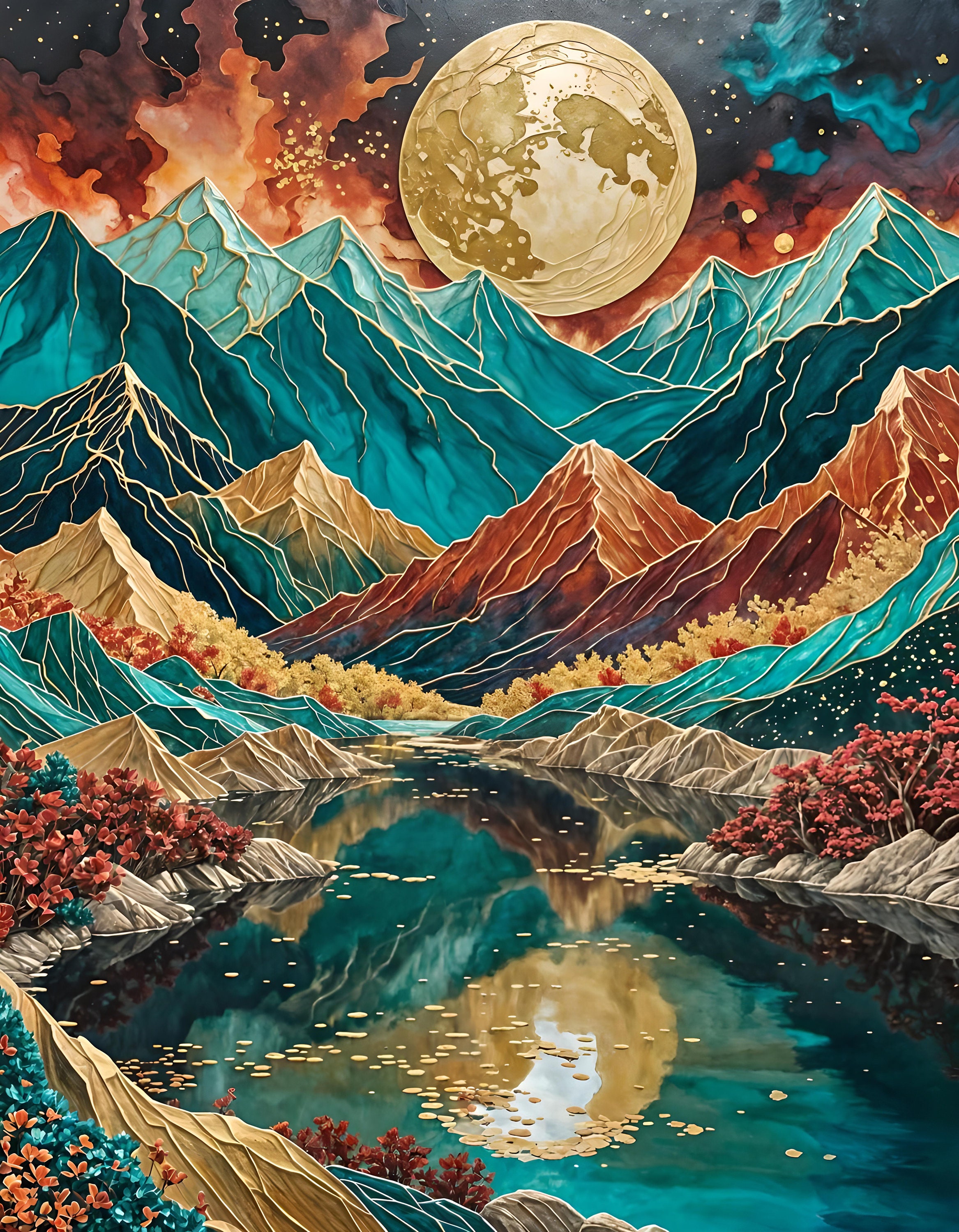 Beautiful Kintsugi Landscape Collection | Digital Download | Digital Print | 5 Images | JPEG ...