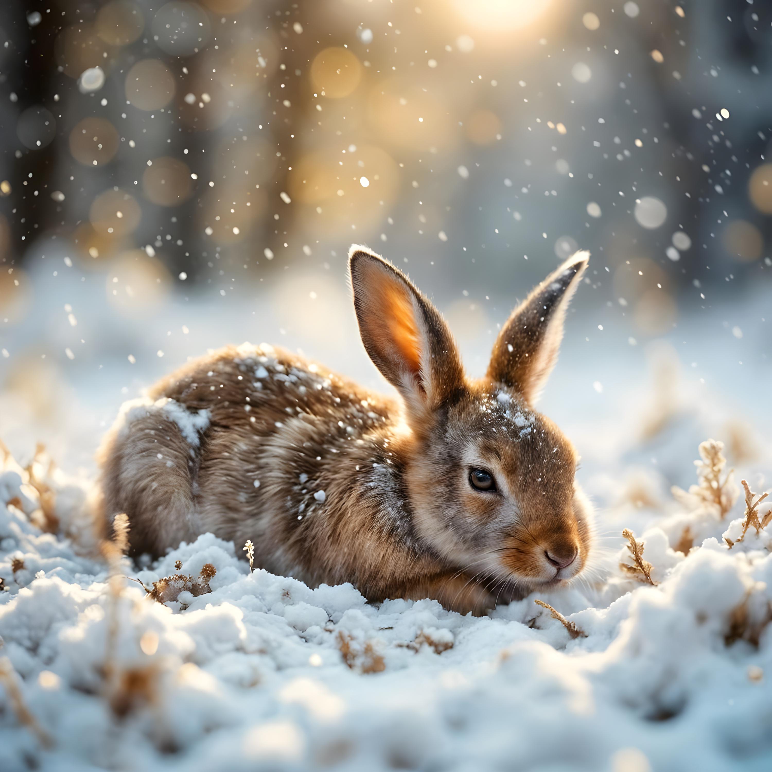 Winter Rabbit Art Print | Digital Download | Digital Print | 1 Image ...