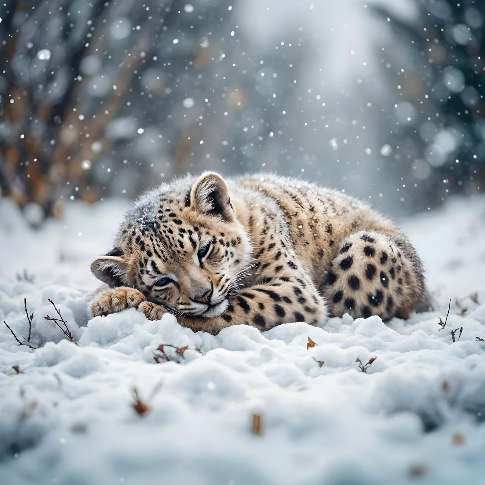 Snow Leopard Art Print | Digital Download | Digital Print | 1 Image ...