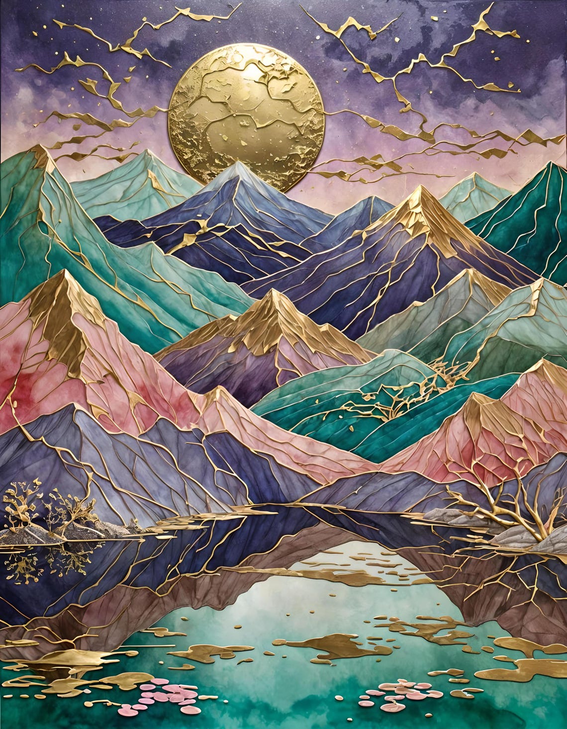 Beautiful Kintsugi Landscape Collection | Digital Download | Digital Print | 5 Images | JPEG ...