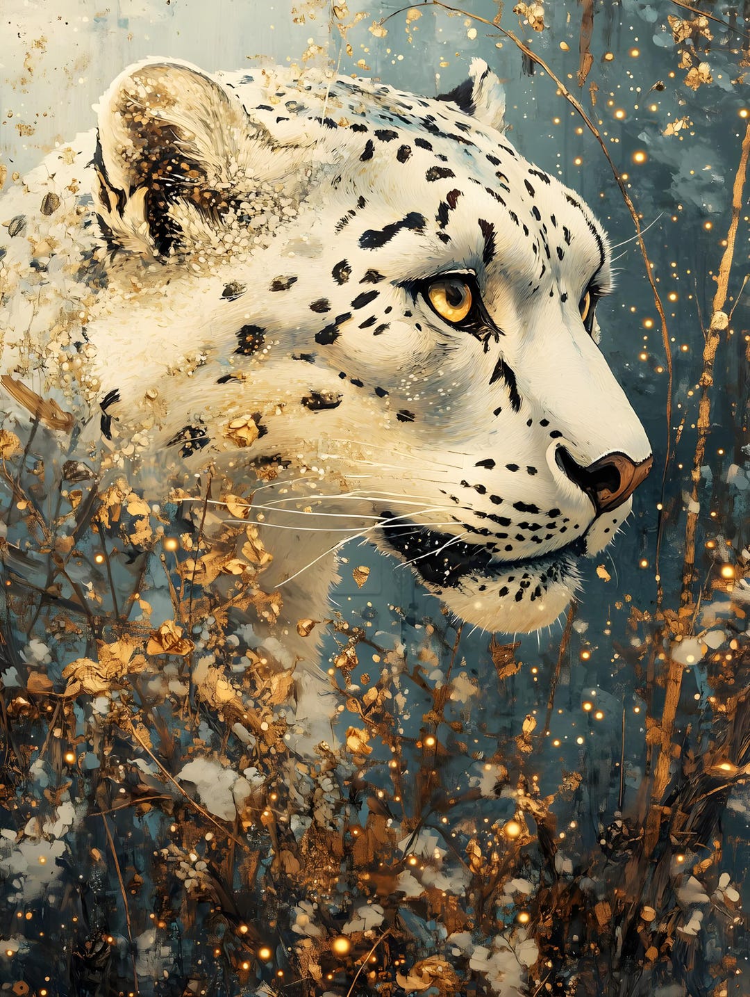 Beautiful Snow Leopard Art Print | Digital Download | Digital Print | 1 ...