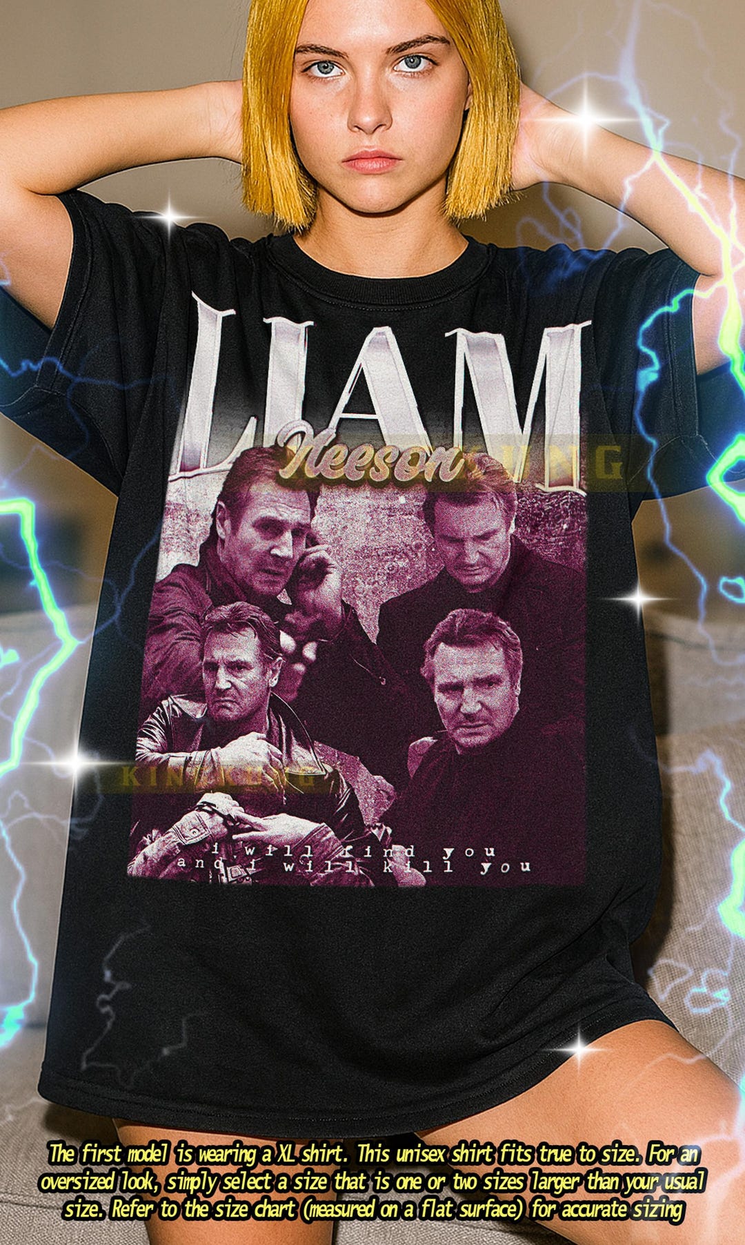 LIAM NEESON Vintage Shirt, Liam Neeson Homage Tshirt, Liam Neeson Fan ...
