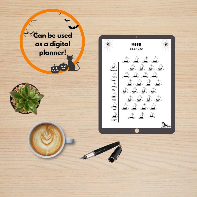 Halloween Mood Tracker PRINTABLE Journal Page Planner Page Feelings ...