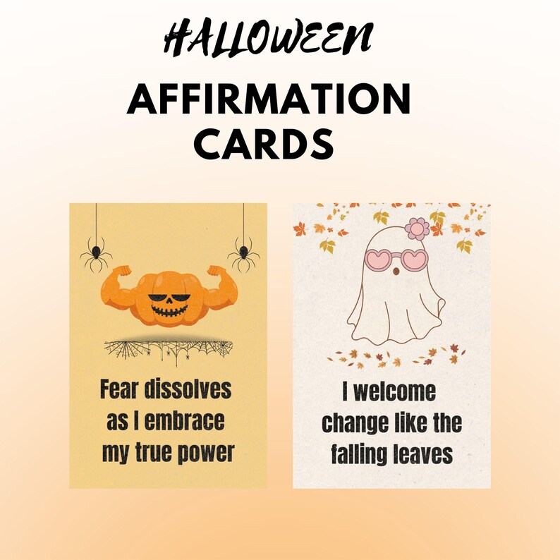 Printable Halloween Affirmation Cards | Spooky Inspirational Quotes ...