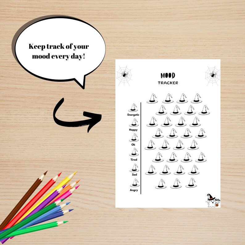 Halloween Mood Tracker PRINTABLE Journal Page Planner Page Feelings ...