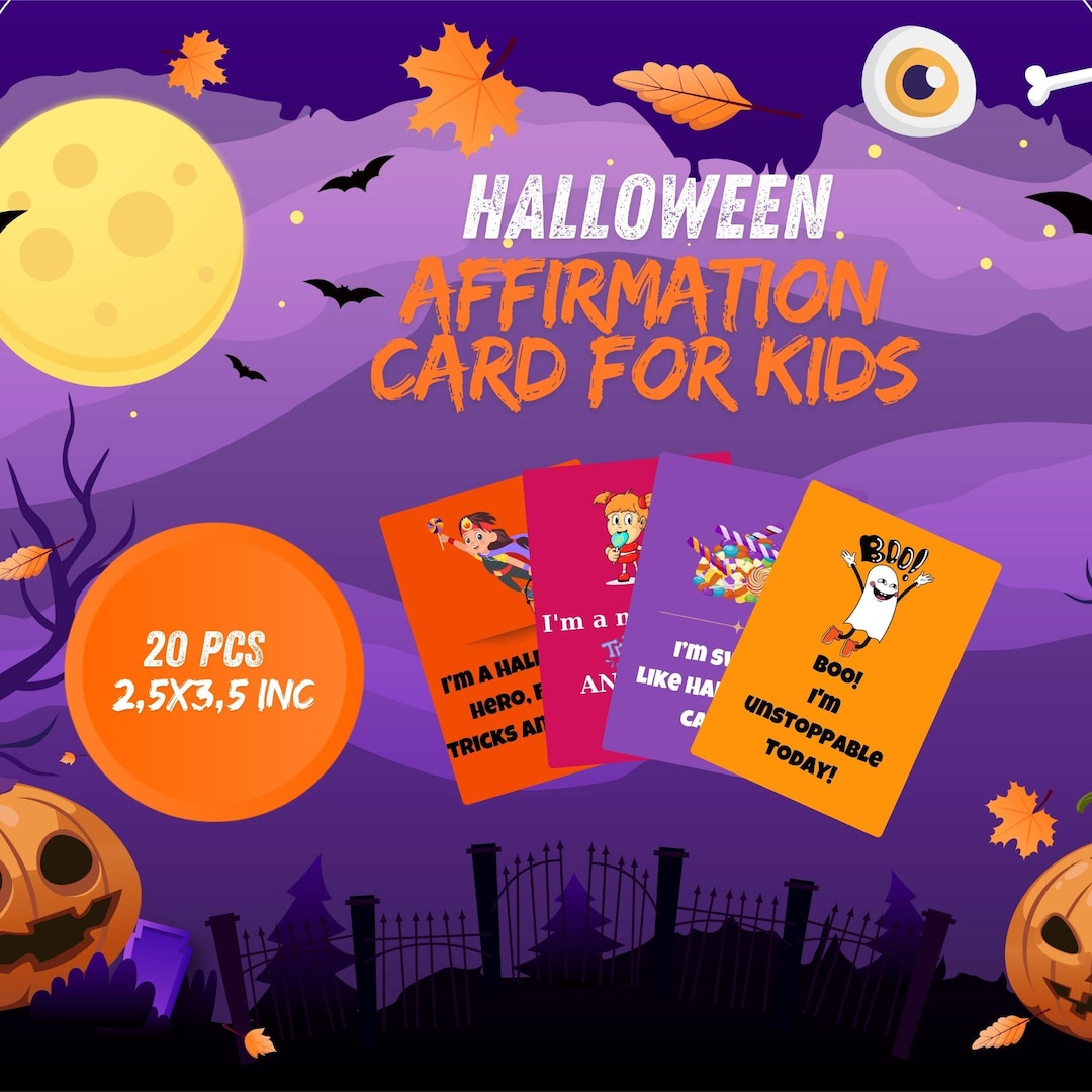 Halloween Themed Printable Affirmation Cards for Kids | Fun, Positive ...