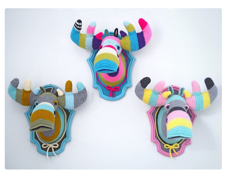 CROCHET PATTERN, DIY, Faux Moose Head, Crochet Moose, Amigurumi Crochet ...