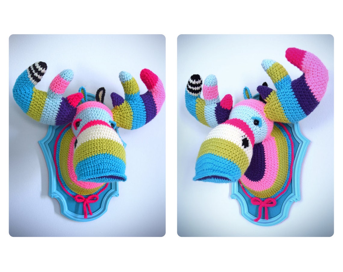 CROCHET PATTERN, DIY, Faux Moose Head, Crochet Moose, Amigurumi Crochet ...