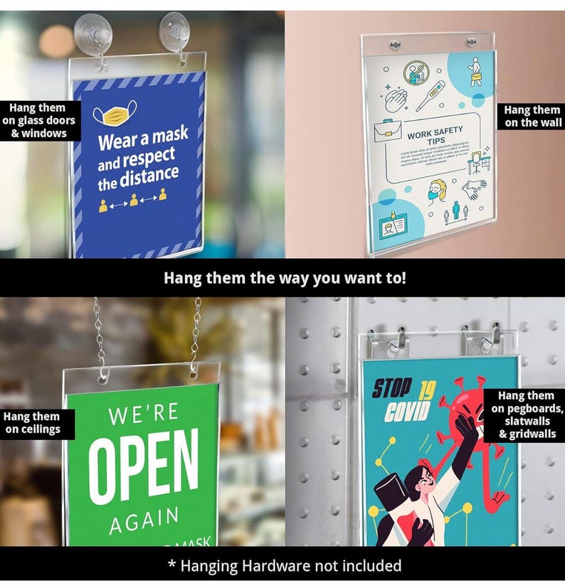 11x17 Wall U-frame Sign Holder Set of 10 - Display Stand for Posters ...