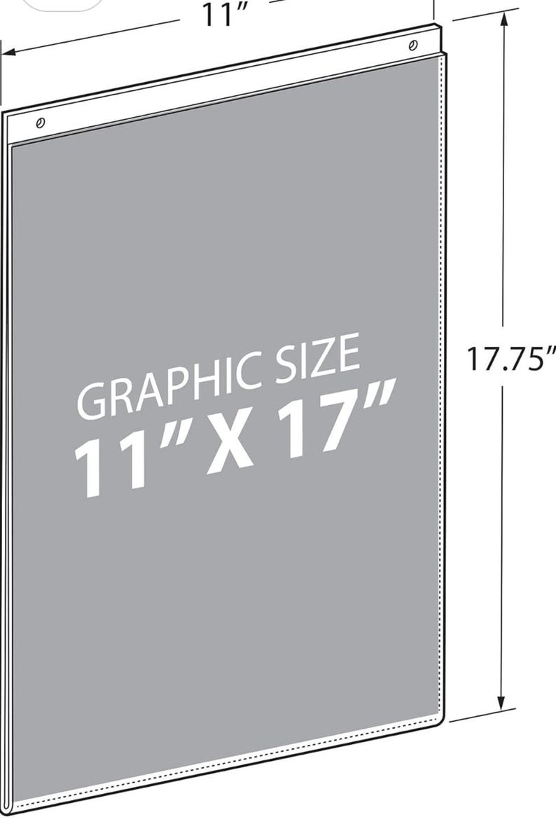 11x17 Wall U-frame Sign Holder Set of 10 - Display Stand for Posters ...