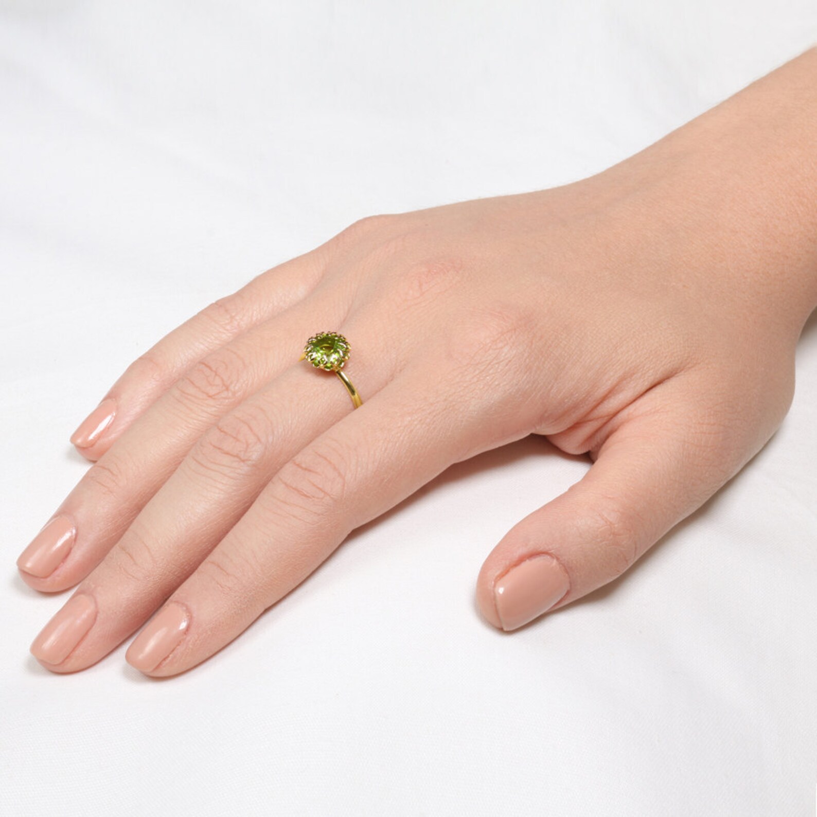 CROWN 14k Gold Peridot Ring Unique Peridot Engagement Ring - Etsy