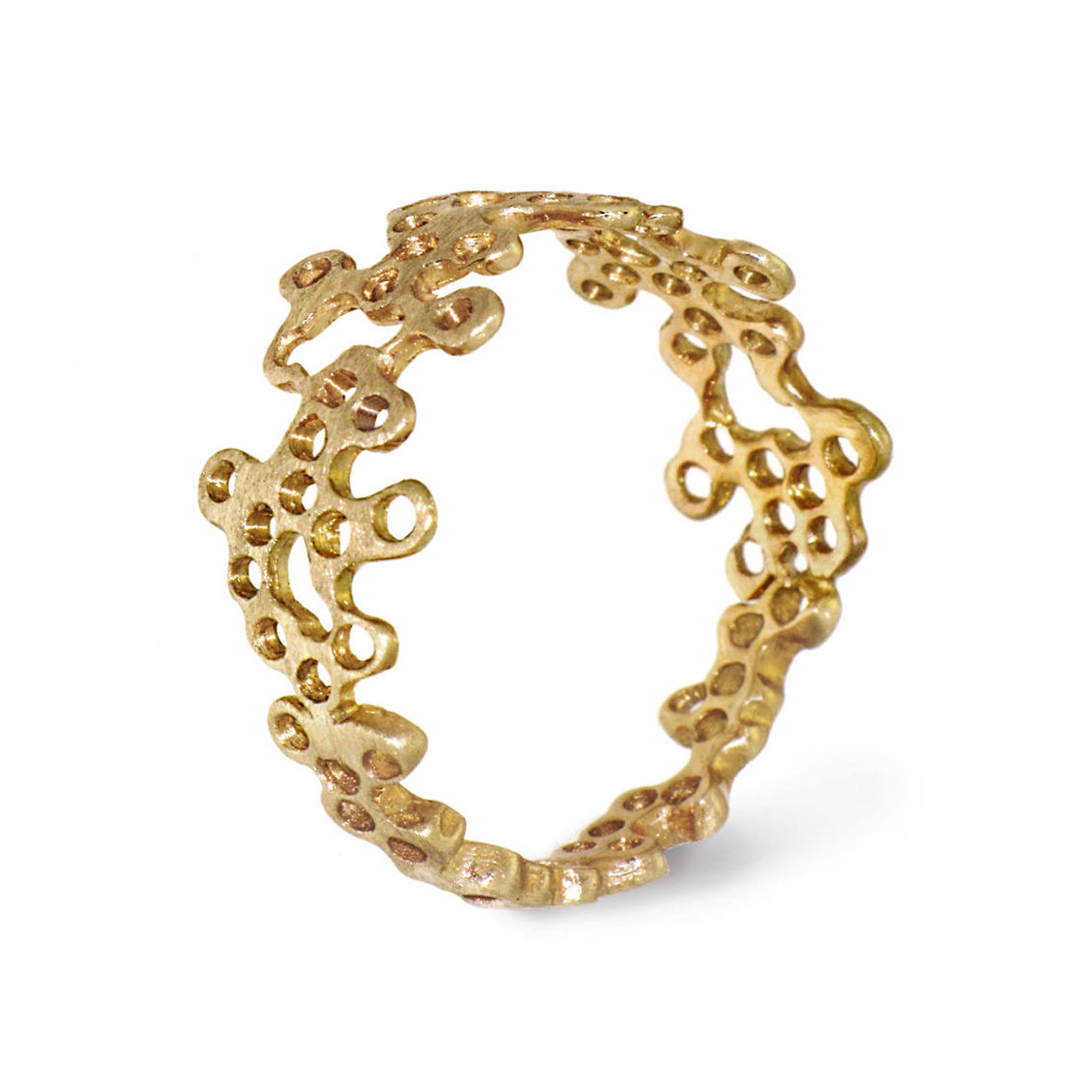 LACE Unique Gold Ring 14K Yellow Gold Ring Designer Gold - Etsy