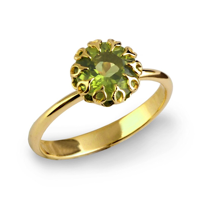 Gold Peridot Ring - Etsy