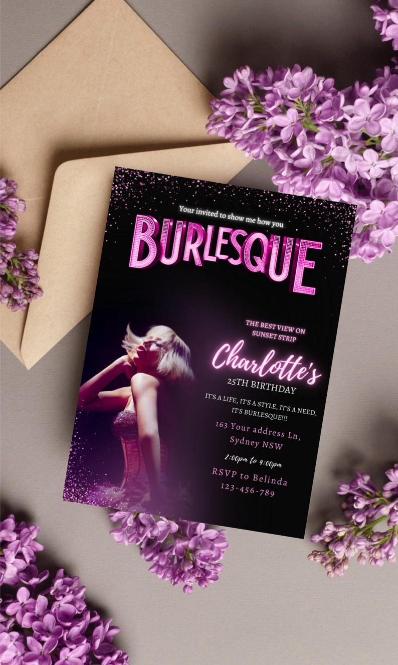 Moulan Rouge, Burlesque Invitation, Digital Self-editable Canva ...