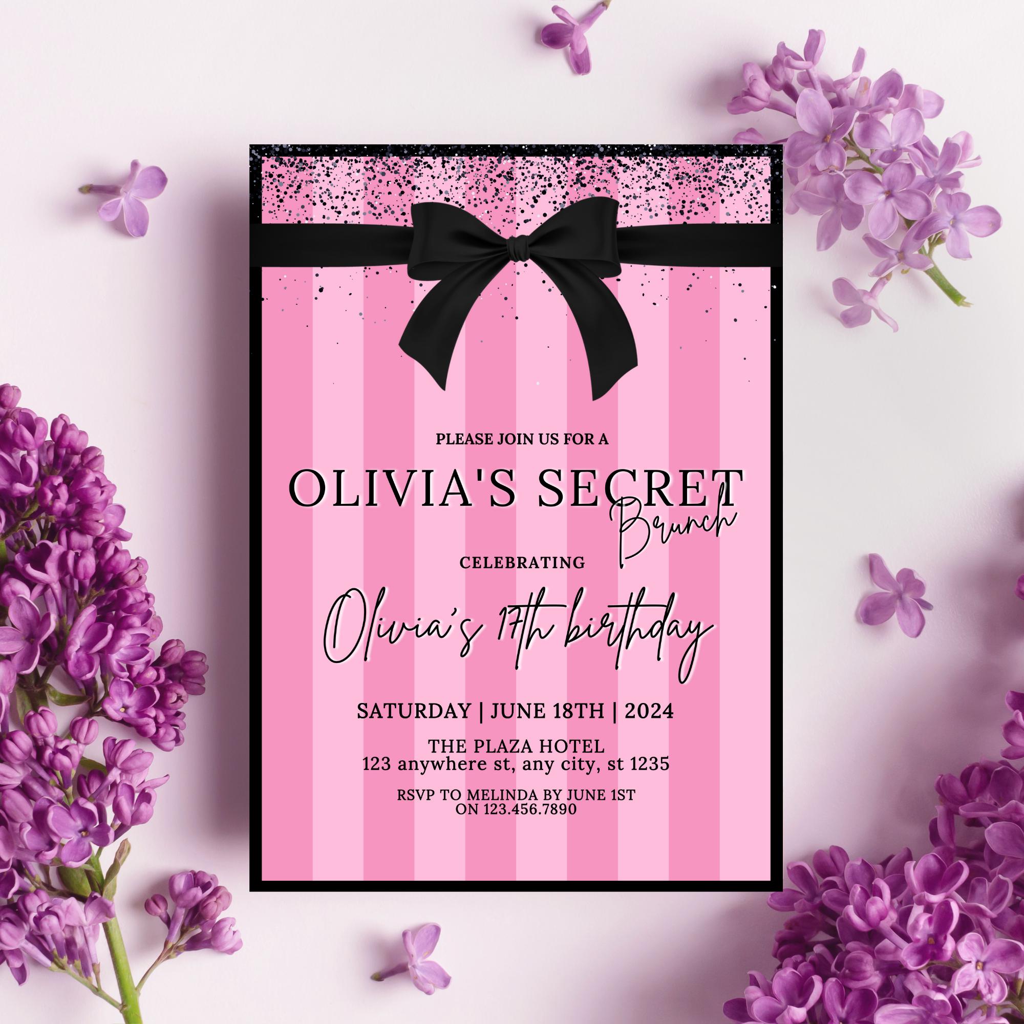 Victoria Secret Pink Party Invitations Rice Krispies Treats