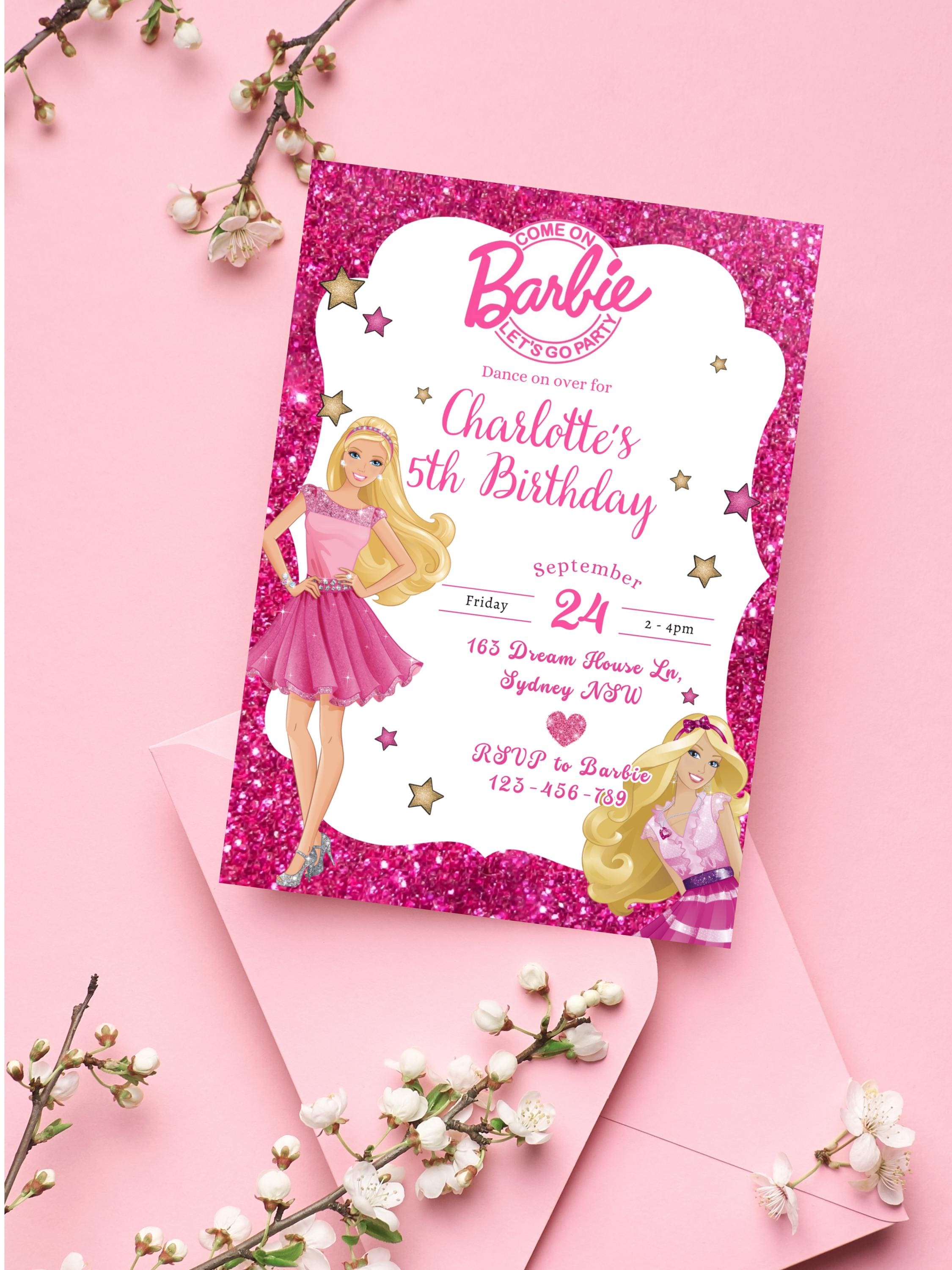 Invitación De Fiesta De Barbie Vintage