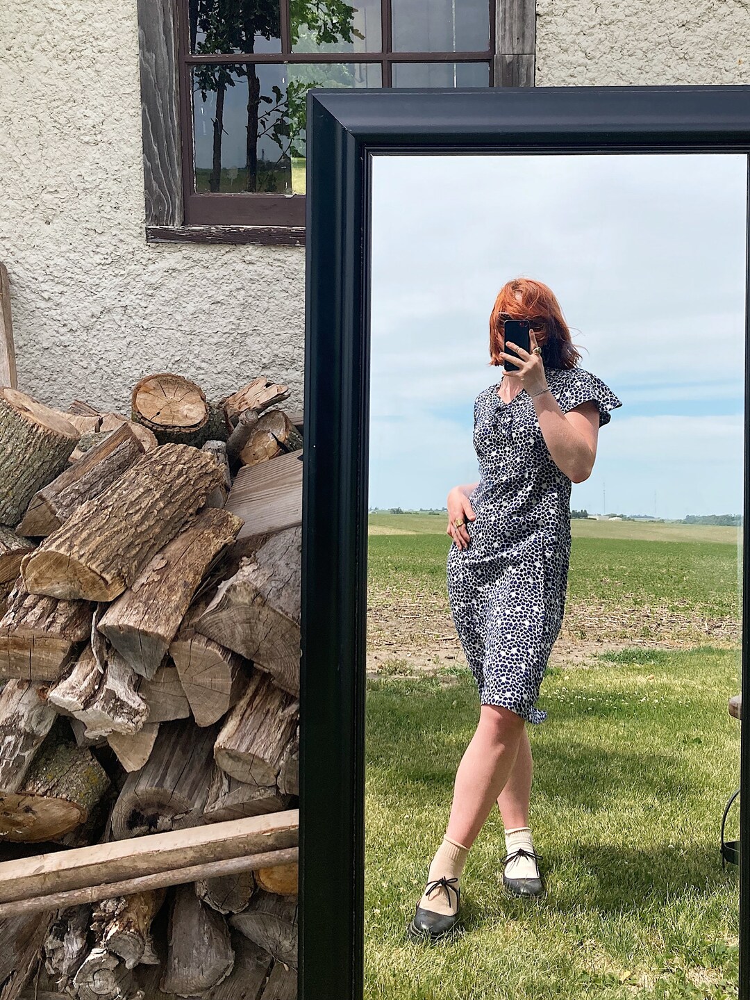 1930’s Handsewn Novelty Printe White and Blue House Dress - Etsy