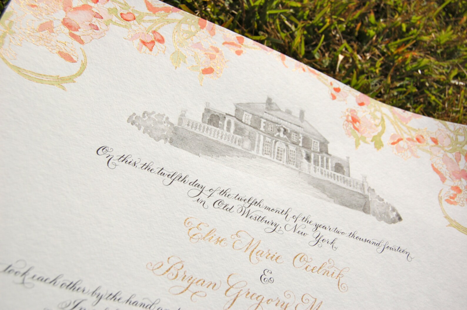 Custom Marriage Certificate Featuring Hand Calligraphy - Etsy