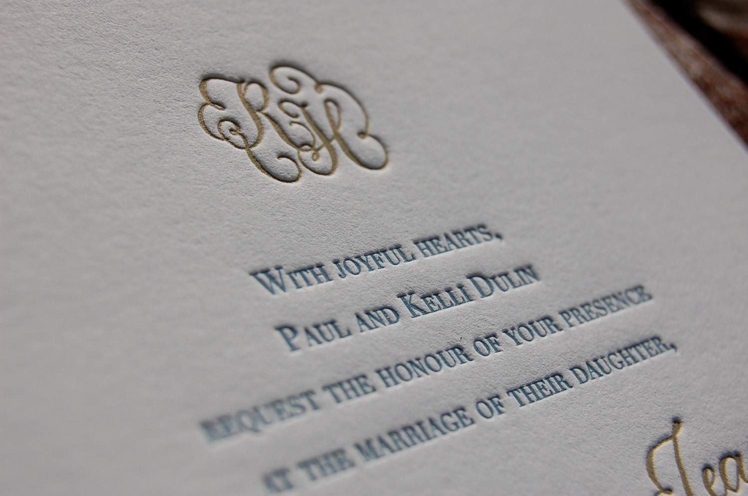 Letterpress Wedding Invitation featuring Hand Calligraphy | Etsy