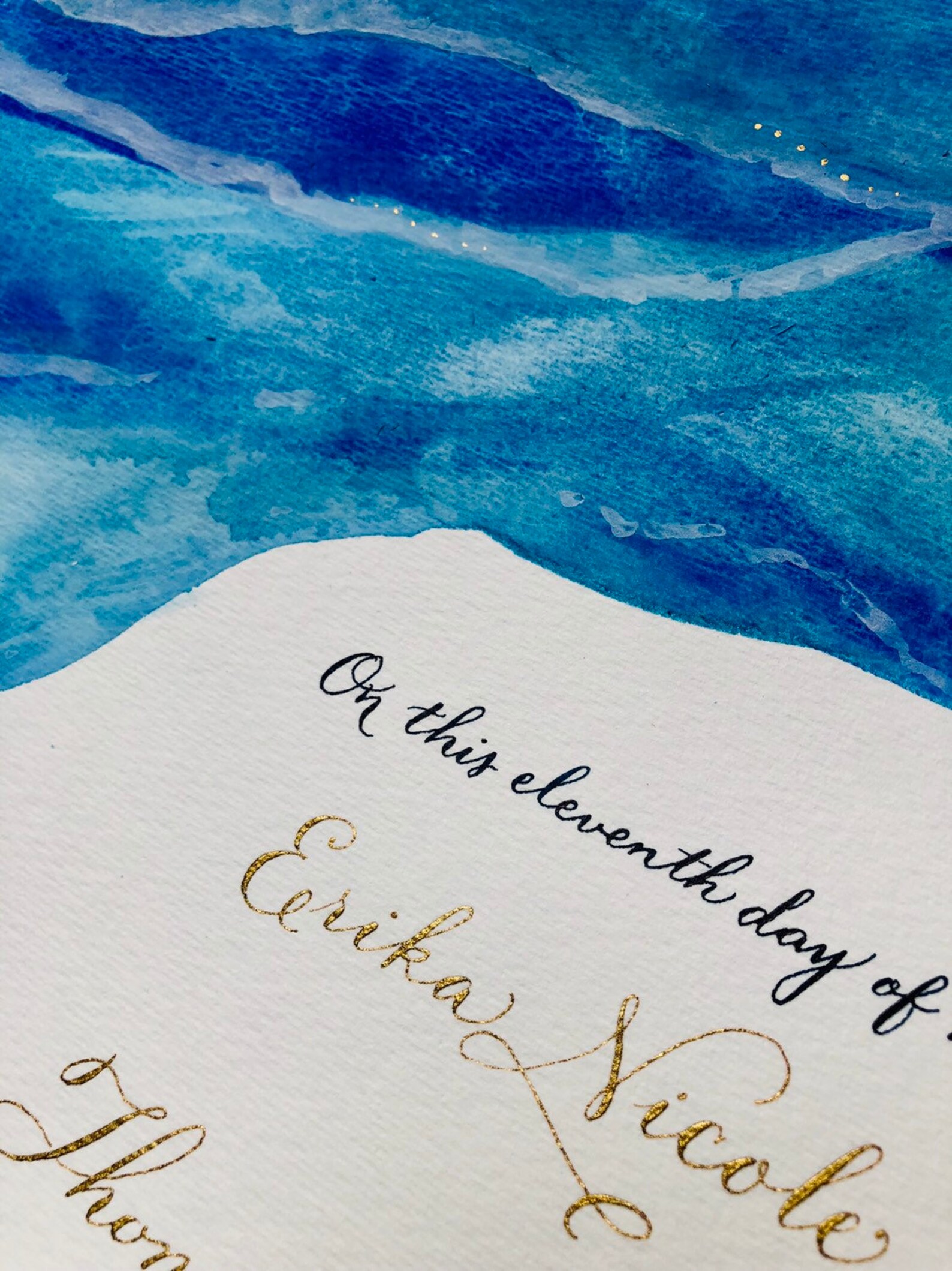 Watercolor Wave Quaker Marriage Certificate DEPOSIT - Etsy