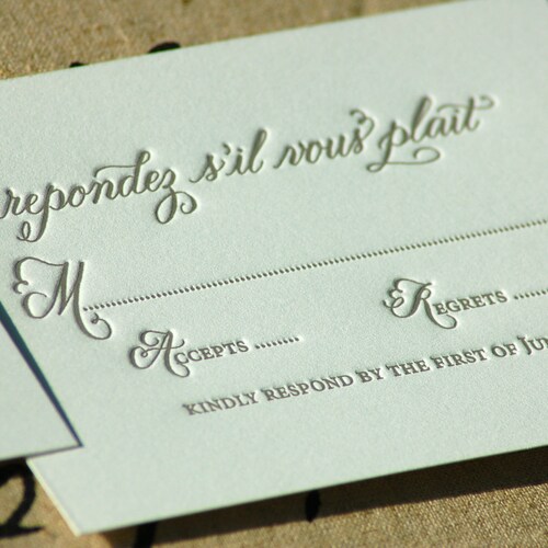 Jessica Letterpress Wedding Invitations Deposit - Etsy