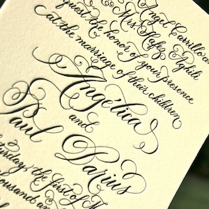 Custom Calligraphy Letterpress Wedding Invitations DEPOSIT - Etsy