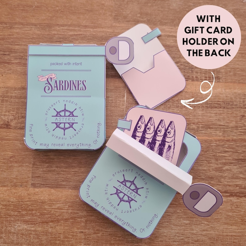 Sardine Tin Birthday Card & Gift Box Set, 5x7 Card, Retro and Funny ...