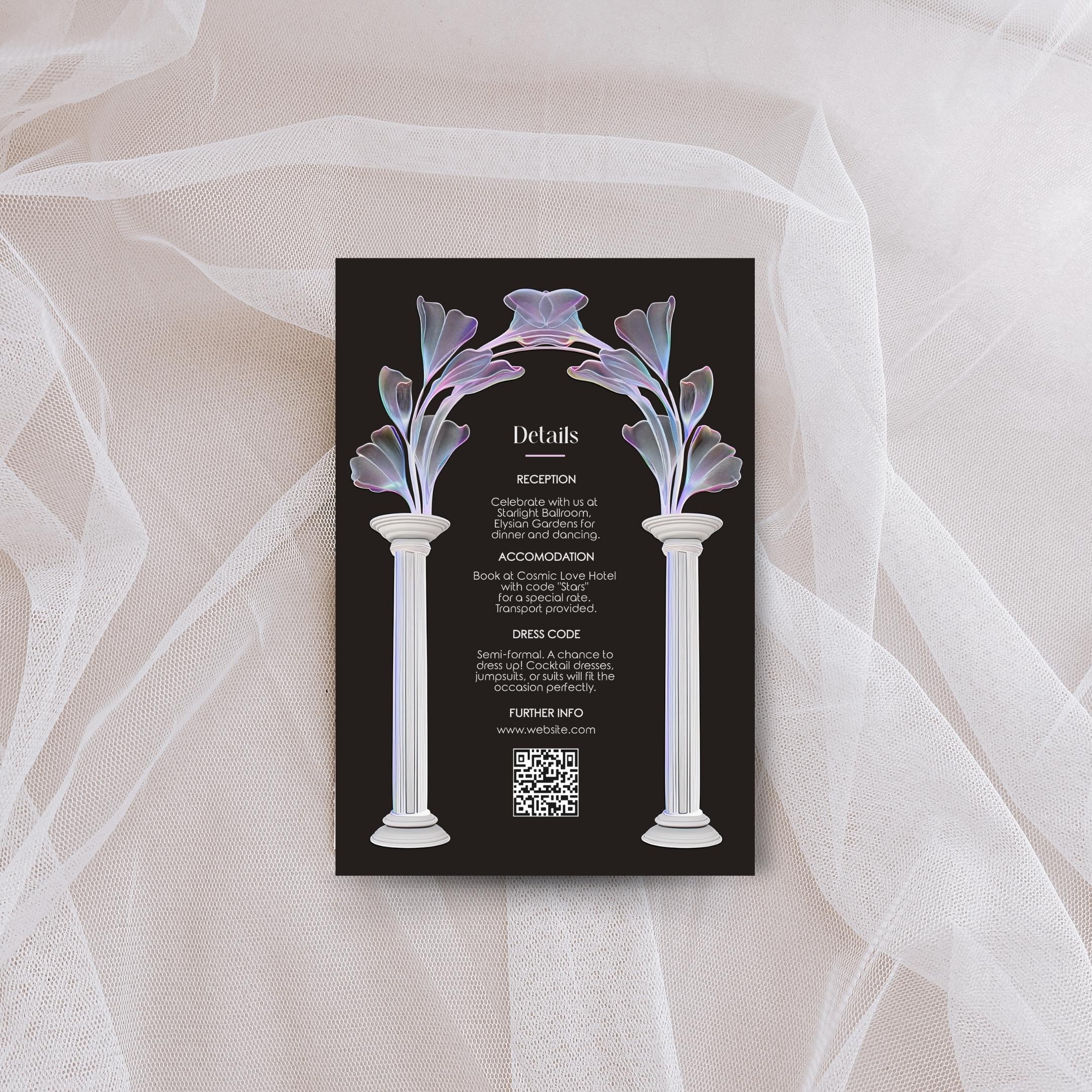 Ethereal Iridescent Wedding Invitation Set, Neolcassical Architecture ...
