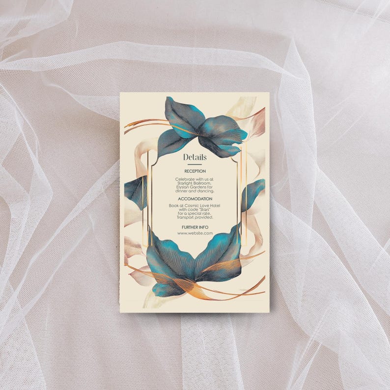 Surreal Elegance Wedding Invitation Set - Elegant Royaldesign, Editable ...
